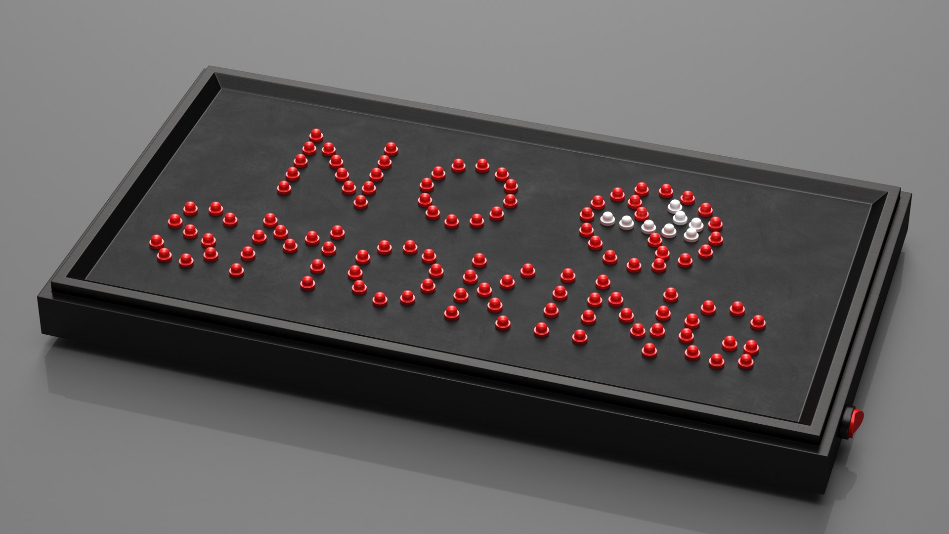 3D Luminous Red LED Light Sign No Smoking OFF model - TurboSquid 2111887
