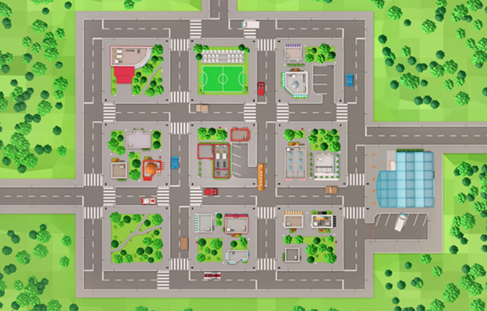 City Pack Cartoon Model - TurboSquid 1170271