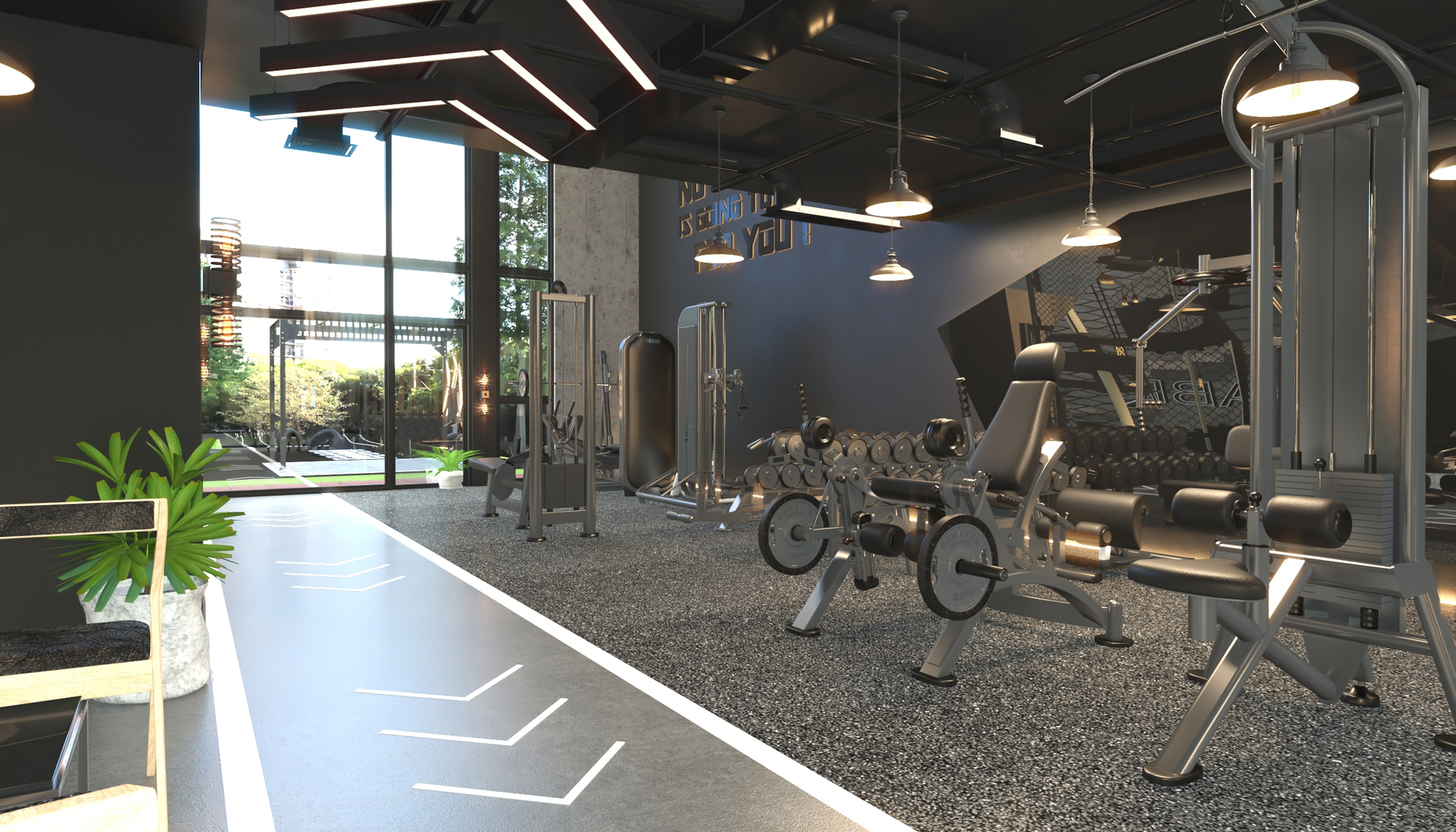 Gym fitness interior 3D model - TurboSquid 1680124