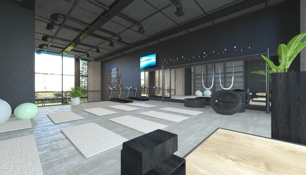 Gym fitness interior 3D model - TurboSquid 1680124