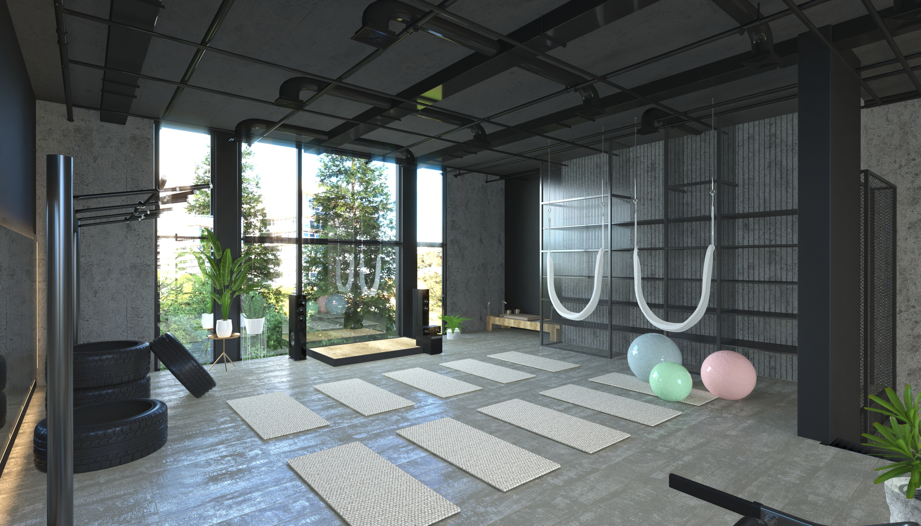 Gym fitness interior 3D model - TurboSquid 1680124