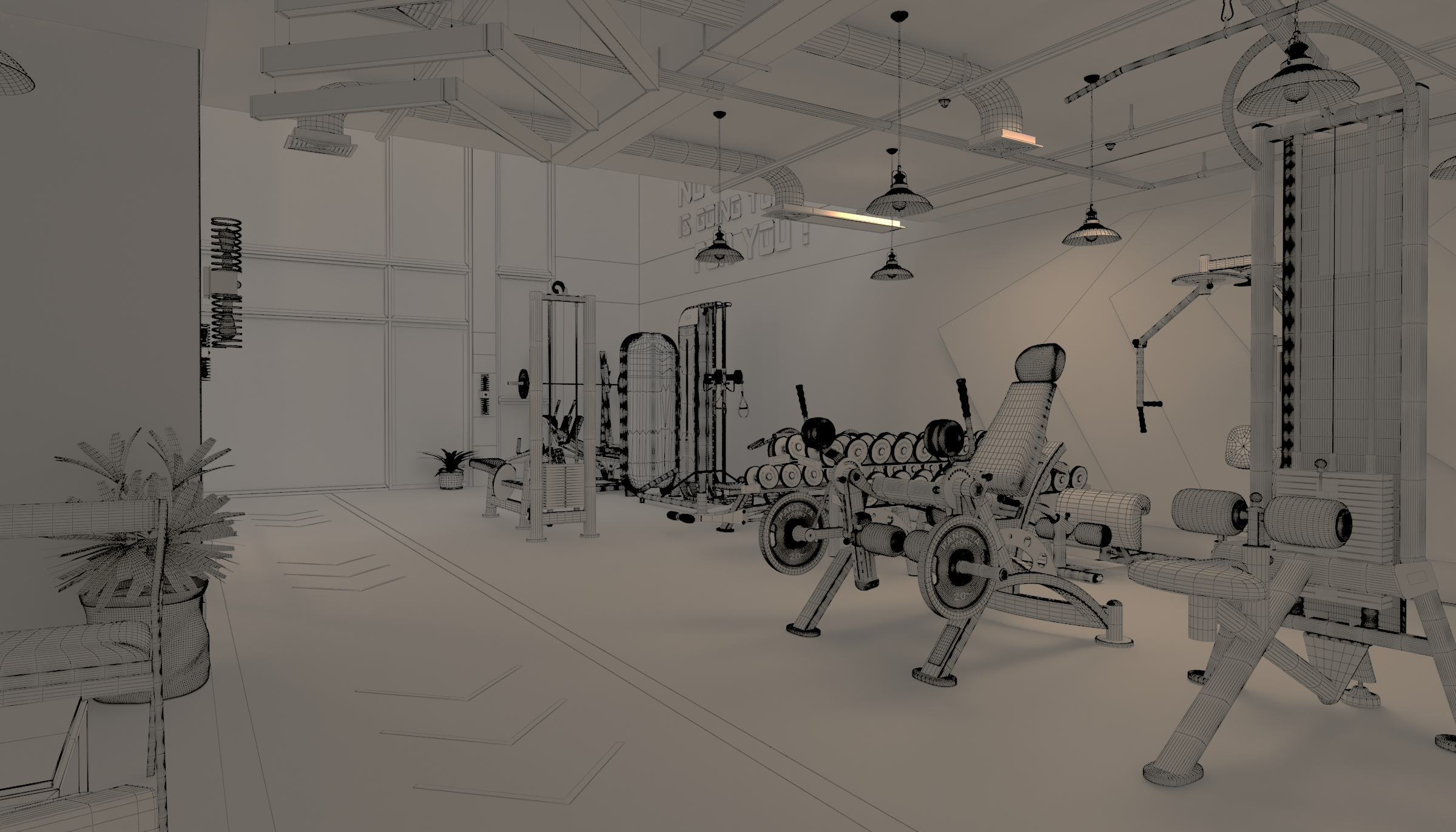 Gym fitness interior 3D model - TurboSquid 1680124