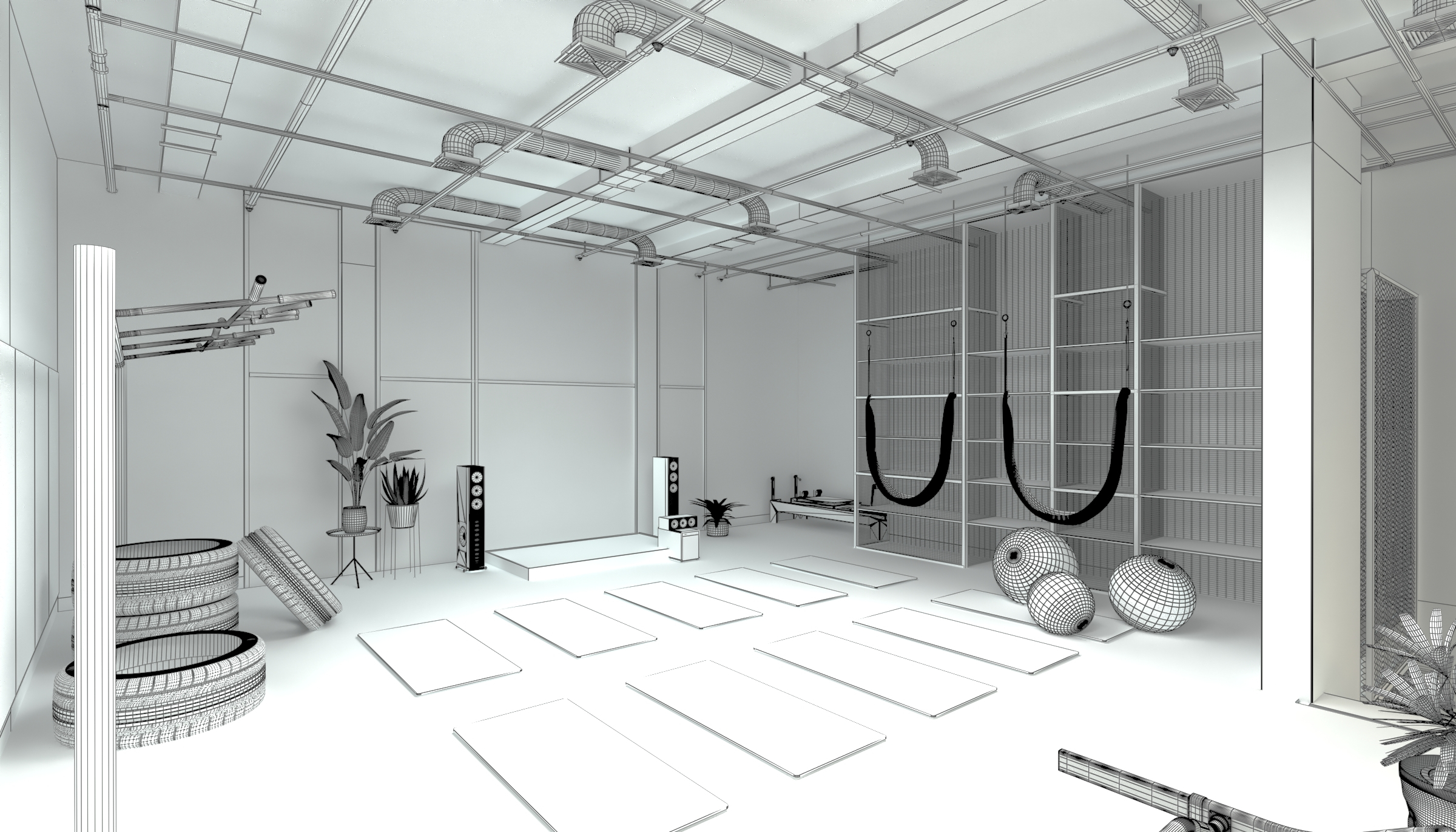 Gym fitness interior 3D model - TurboSquid 1680124