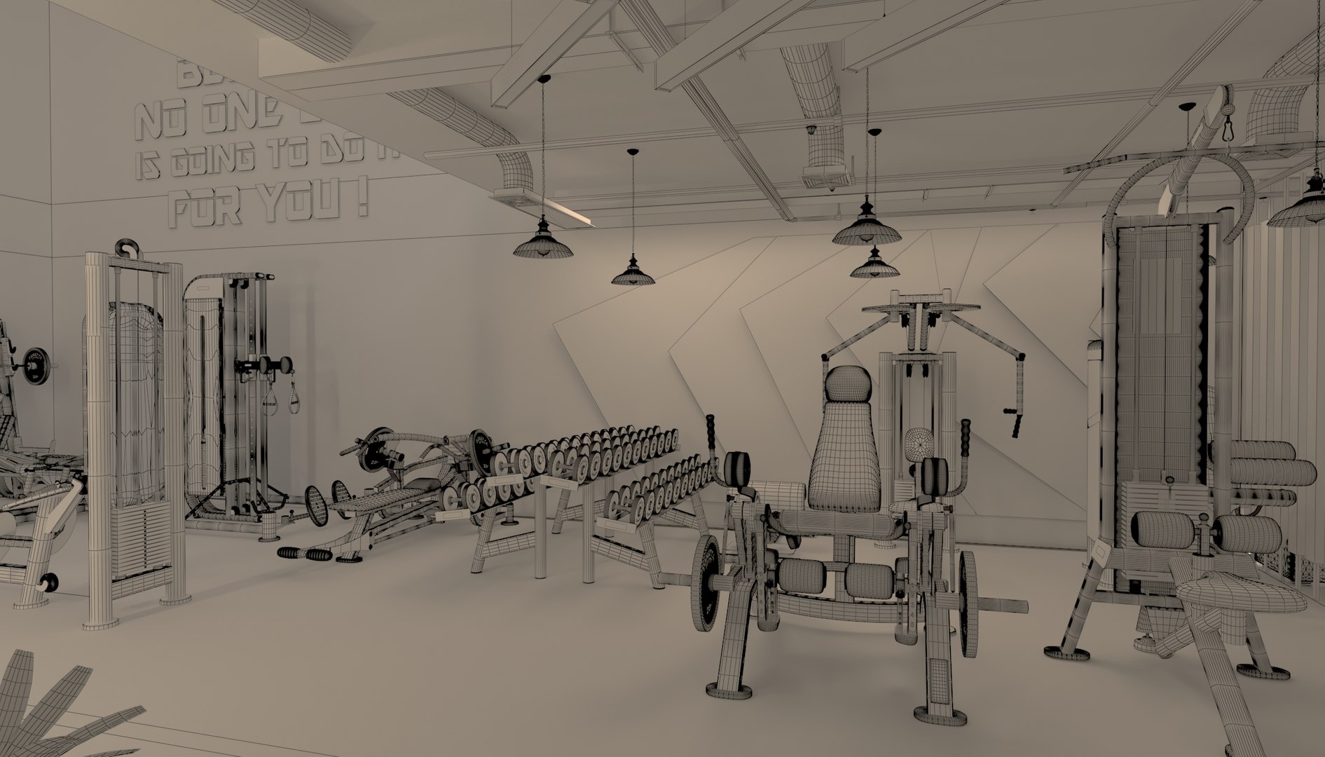 Gym Fitness Interior 3D Model - TurboSquid 1680124