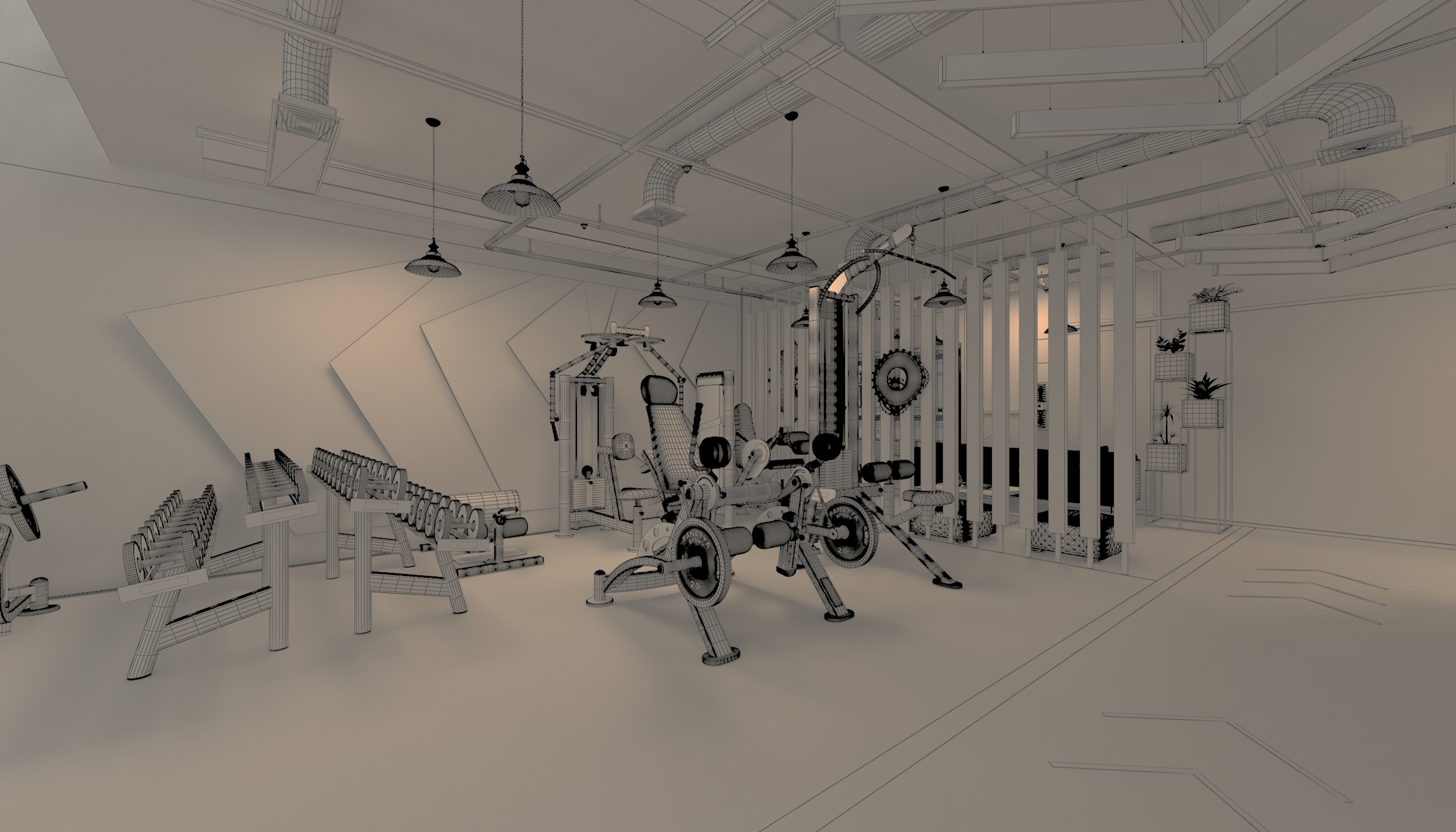 Gym fitness interior 3D model - TurboSquid 1680124