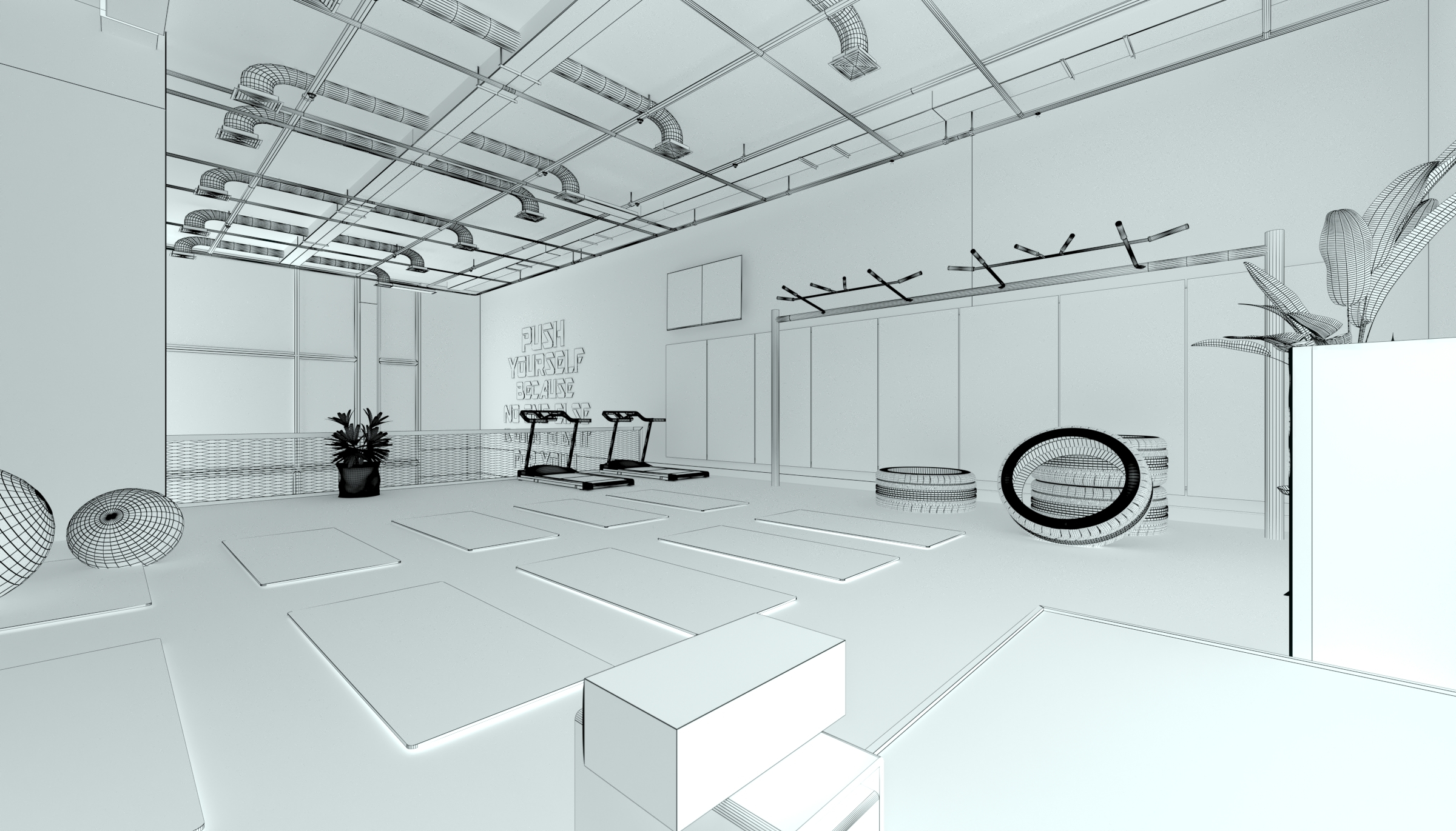 Gym fitness interior 3D model - TurboSquid 1680124