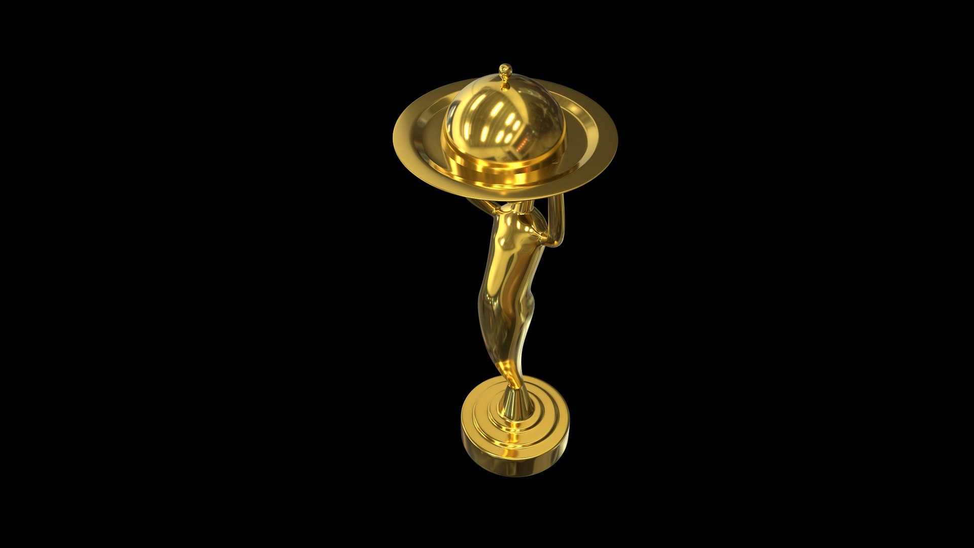 3D Golden Foodie Chef Trophy Model - TurboSquid 1869663