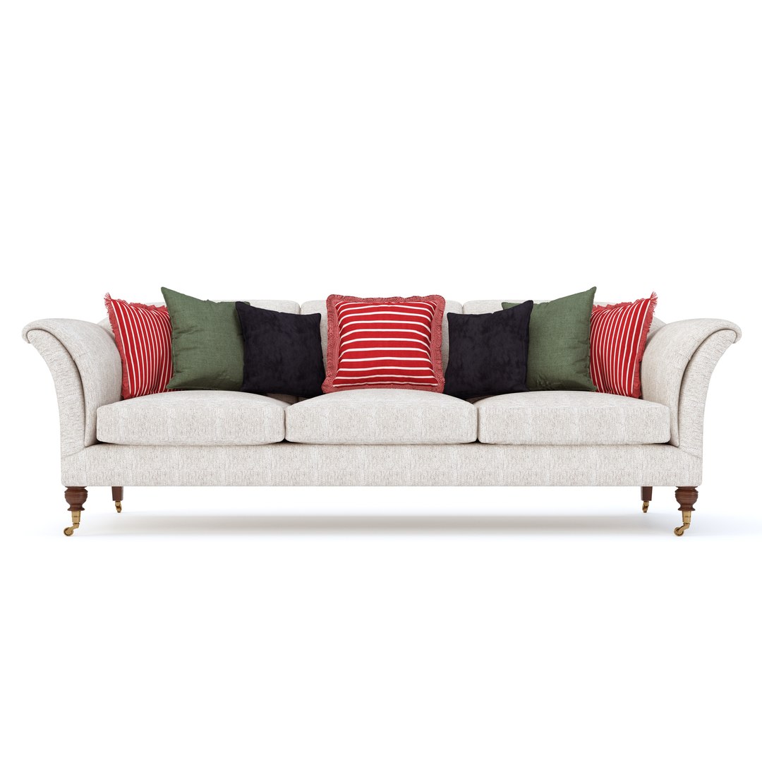 Victorian Style Sofa With Wheels And Pillows 3D Model - TurboSquid 2166137