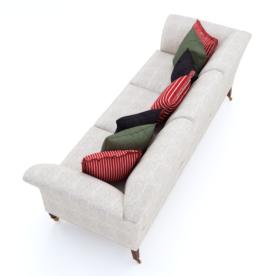 Victorian Style Sofa With Wheels And Pillows 3D Model - TurboSquid 2166137