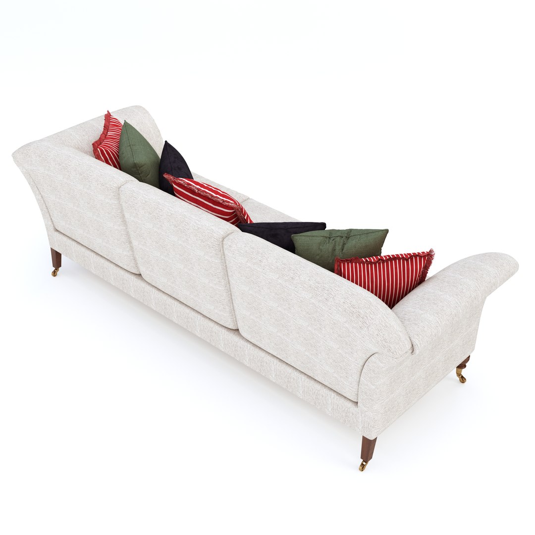 Victorian Style Sofa With Wheels And Pillows 3D Model - TurboSquid 2166137