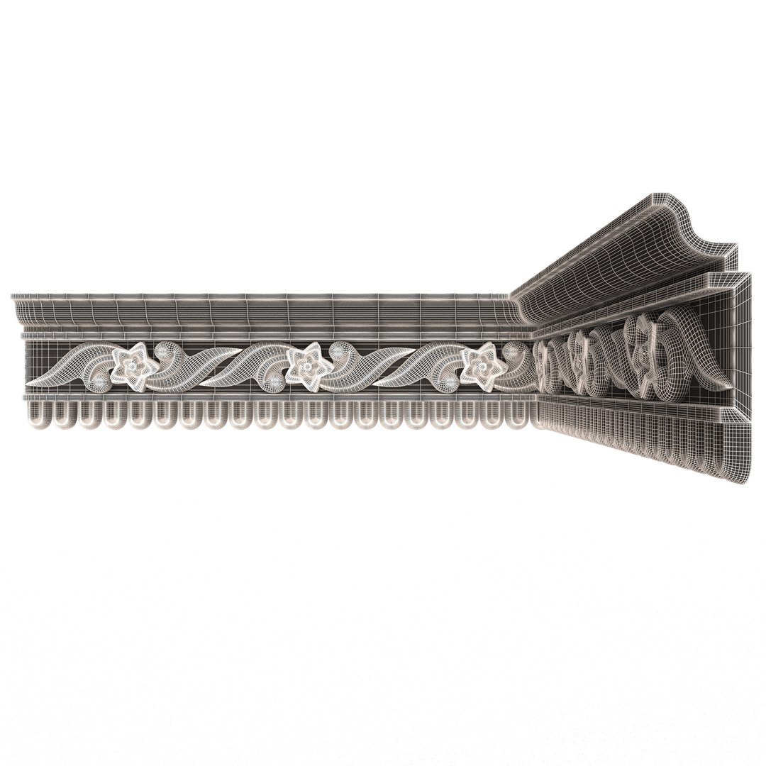 3D Cornice Decoration Molding 051 90 Degree - TurboSquid 2325871