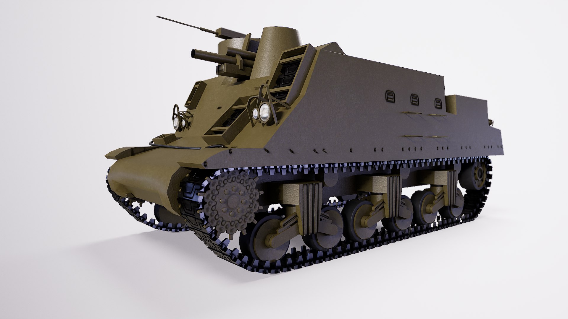 3D 105 Mm Self-propelled Howitzer M7B2 Model - TurboSquid 1783878