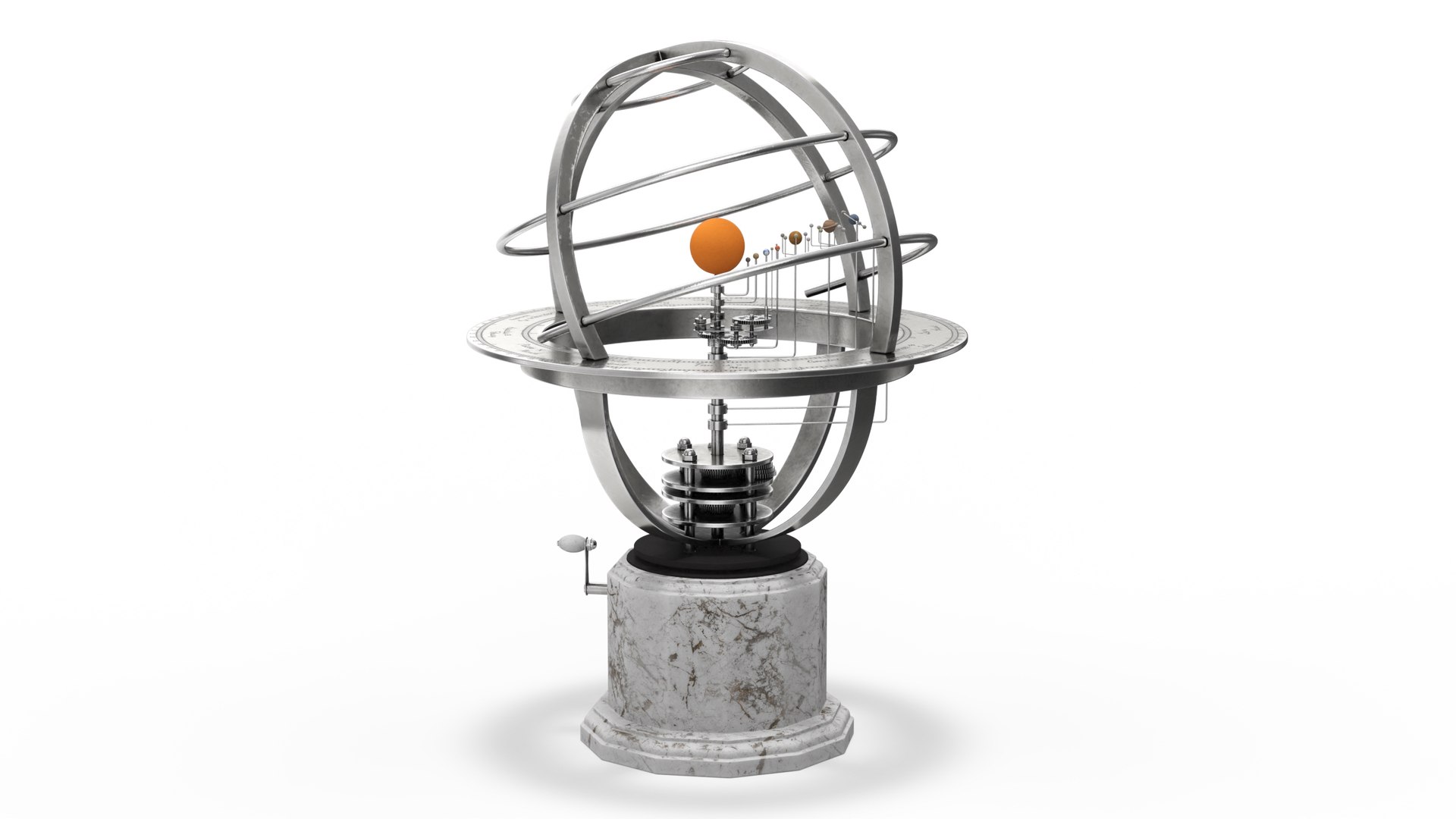 3D Science Art Grand Solar System Orrery Silver - TurboSquid 2083593