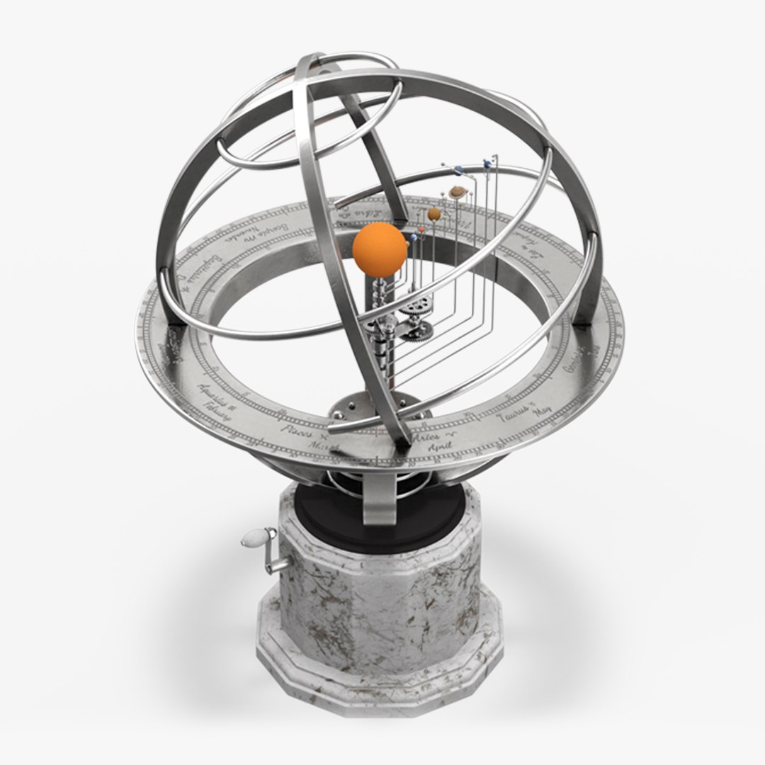 3D Science Art Grand Solar System Orrery Silver - TurboSquid 2083593