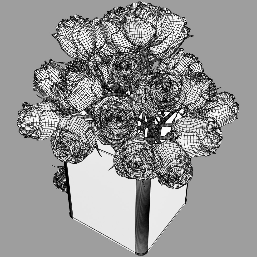 3d Bouquet Pink Roses Model