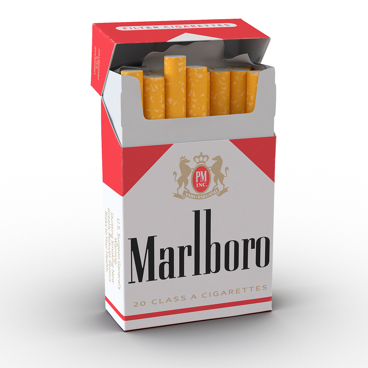 Modello 3D Pacchetto sigarette aperto Marlboro - TurboSquid 1026571