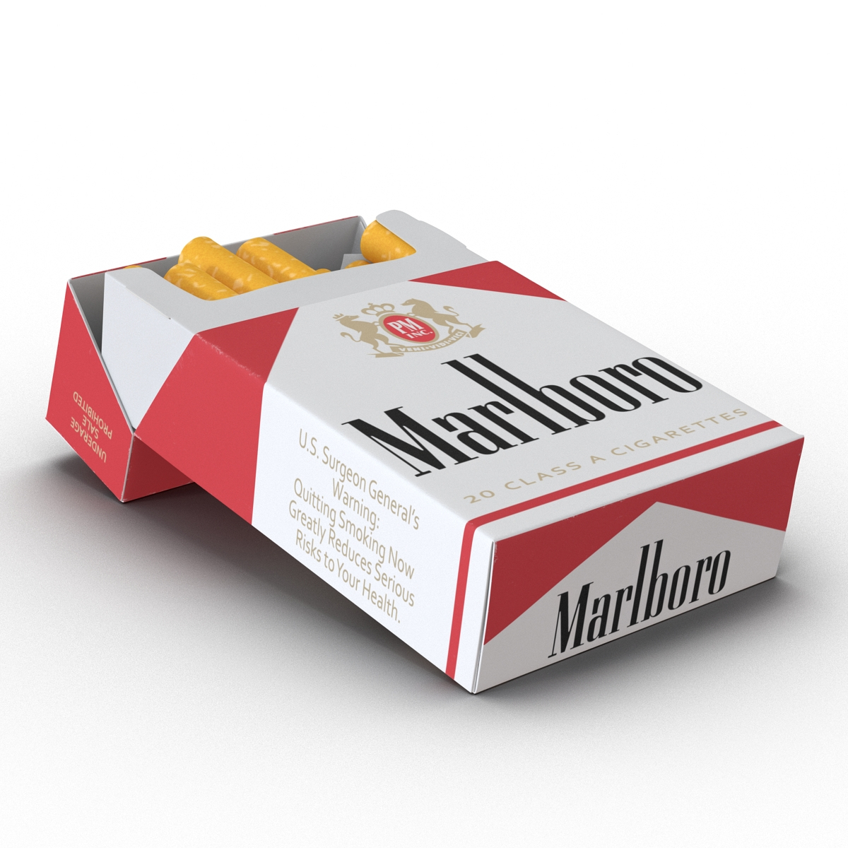 Geöffnete Zigarettenpackung Marlboro 3D-Modell - TurboSquid 1026571