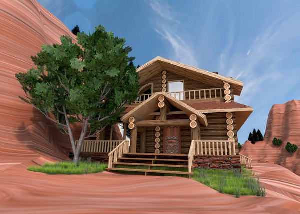 Blender Log-Cabin Models | TurboSquid
