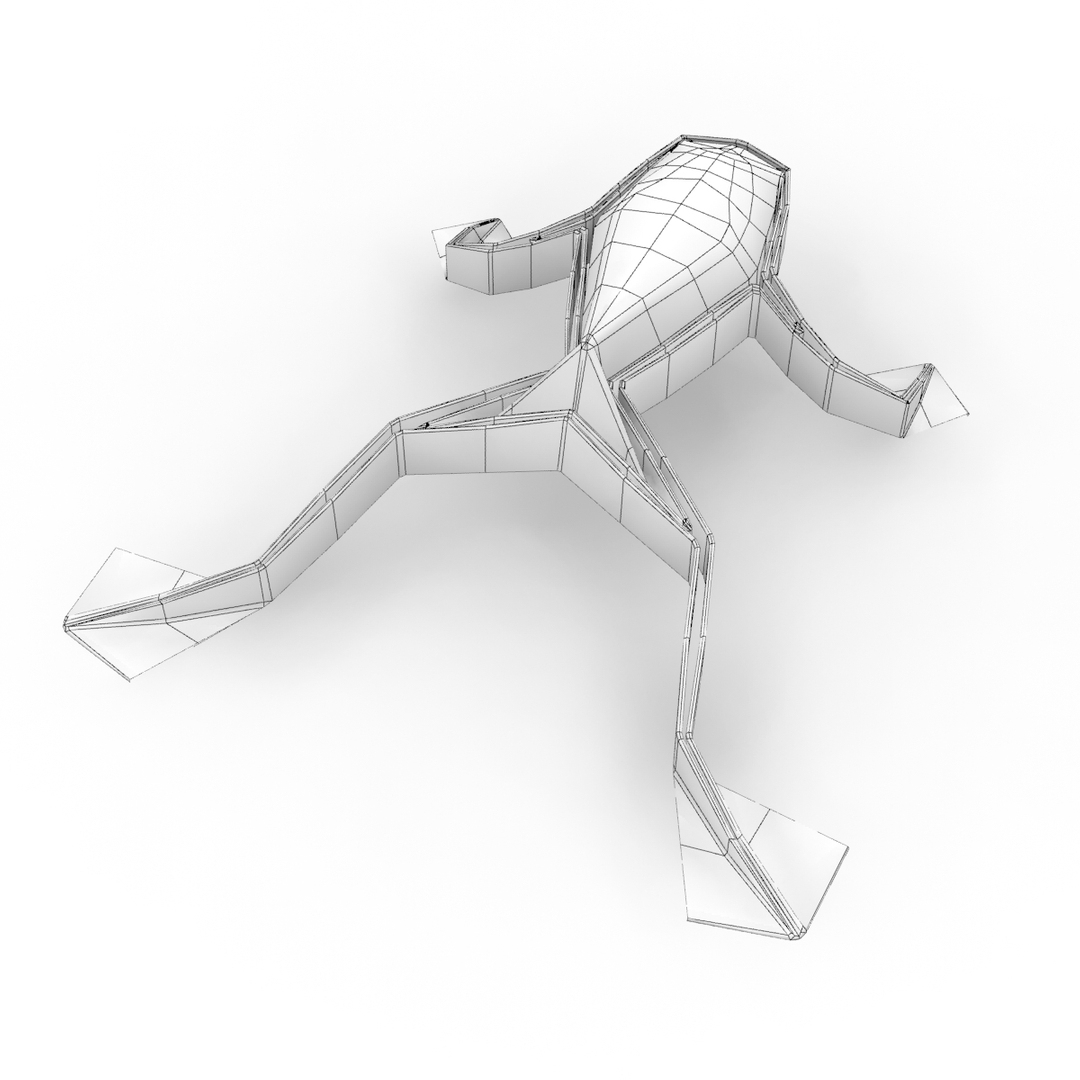 3d model frog origami