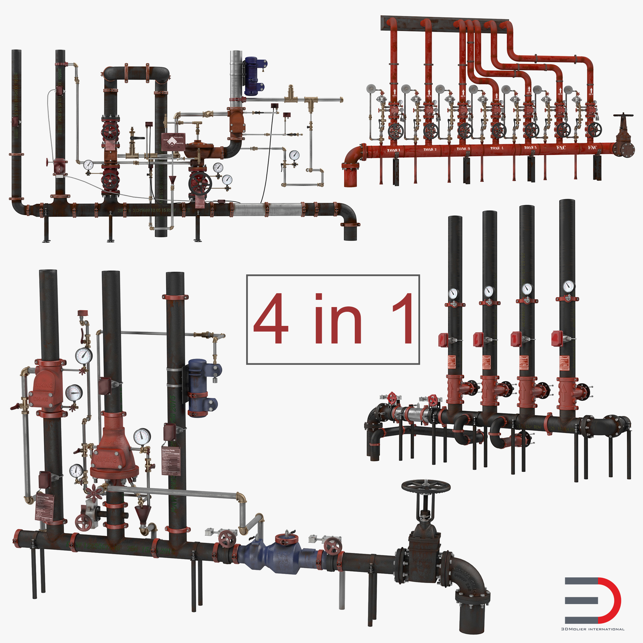 3D industrial pipes - TurboSquid 1169047