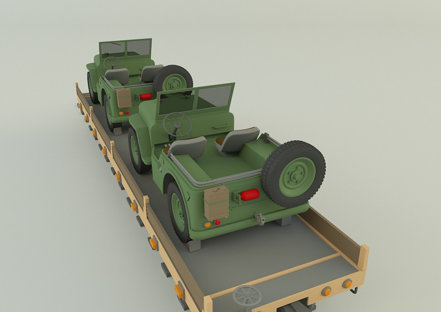 Train Wagon Willys Jeep 3D Model Model - TurboSquid 2121631