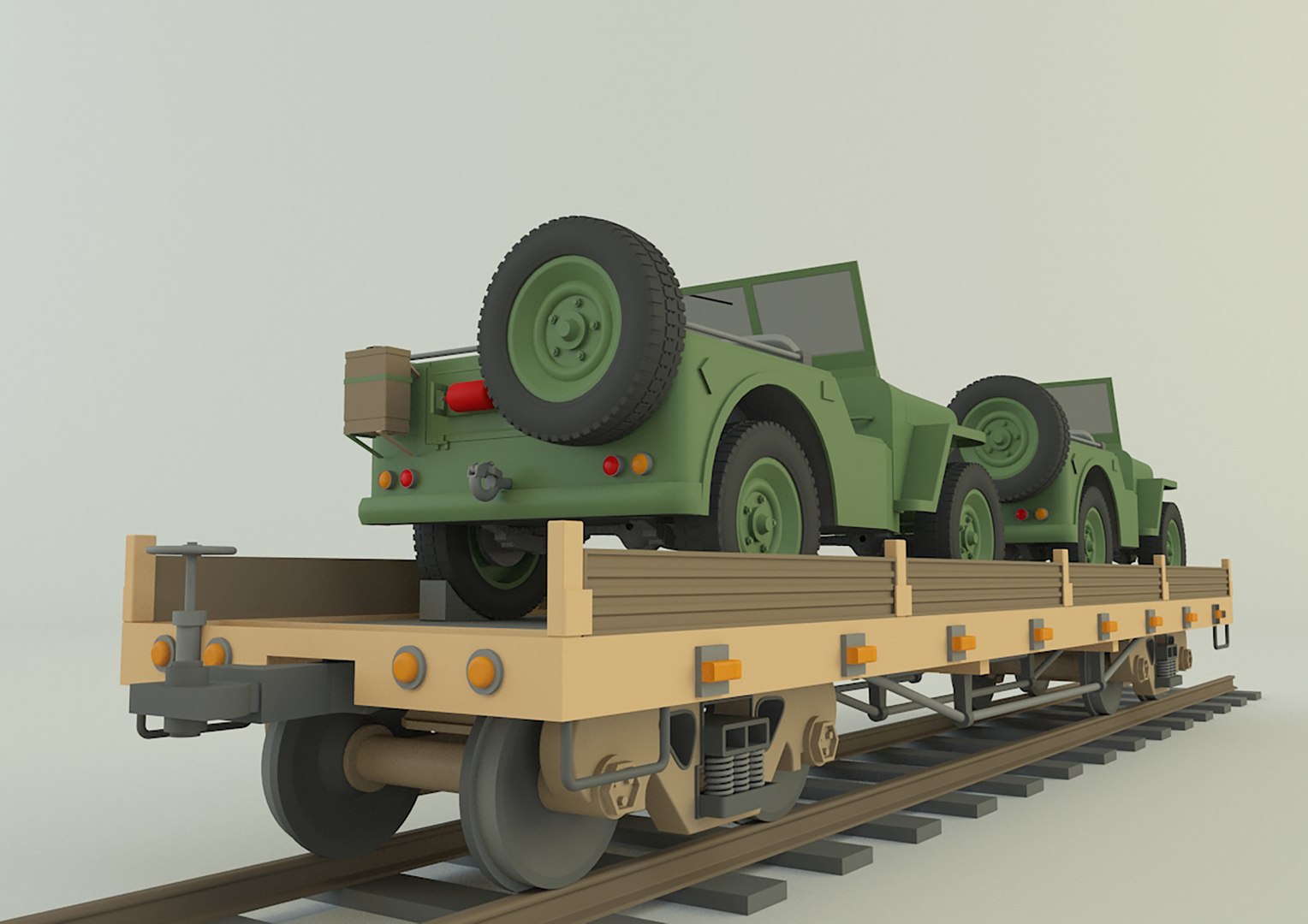 Train Wagon Willys Jeep 3D Model Model - TurboSquid 2121631