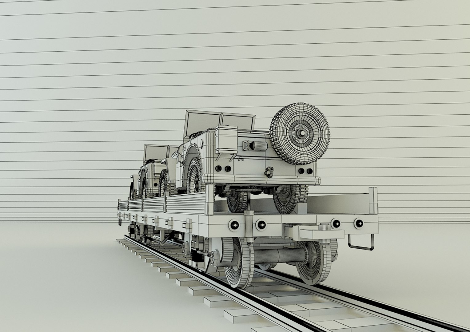 Train Wagon Willys Jeep 3D Model Model - TurboSquid 2121631