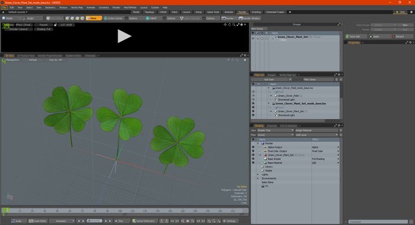 Green clover plant set 3D - TurboSquid 1584161