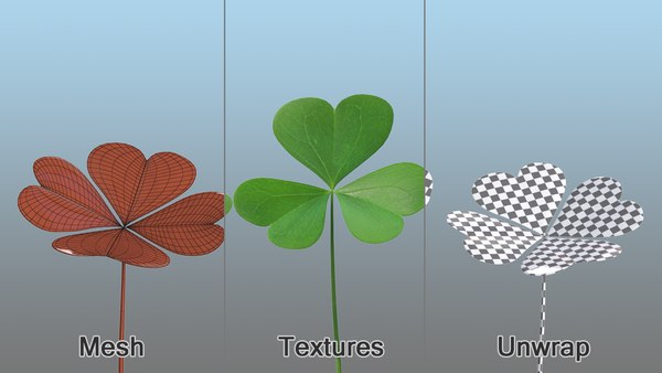Green clover plant set 3D - TurboSquid 1584161