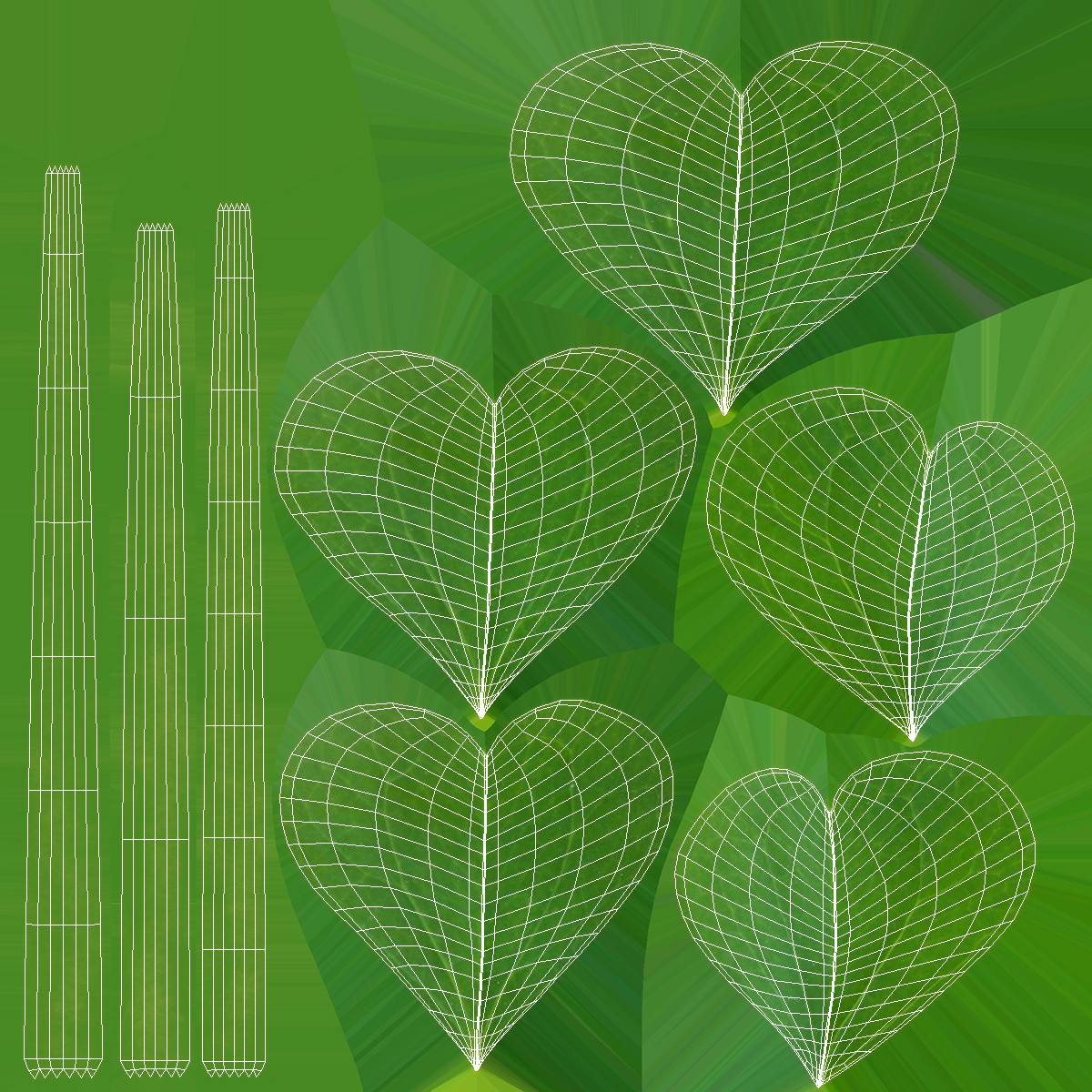 Green clover plant set 3D - TurboSquid 1584161