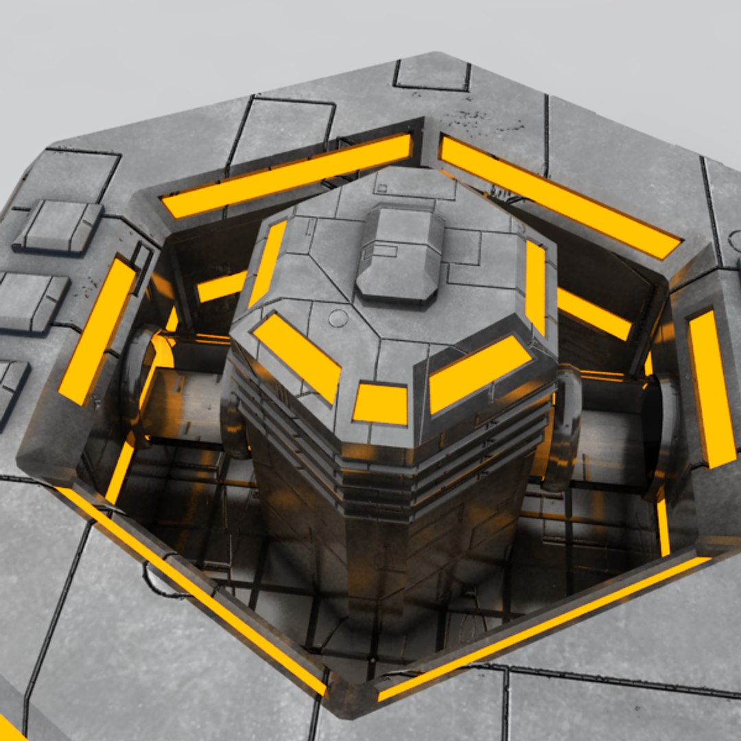 3d Model Command Center Sci-fi Building