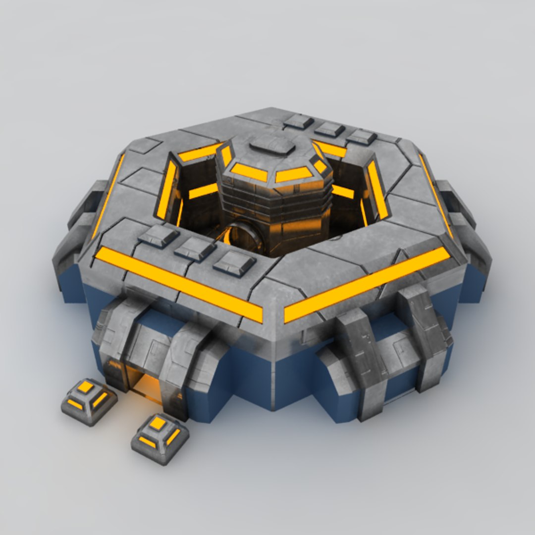 3d Model Command Center Sci-fi Building
