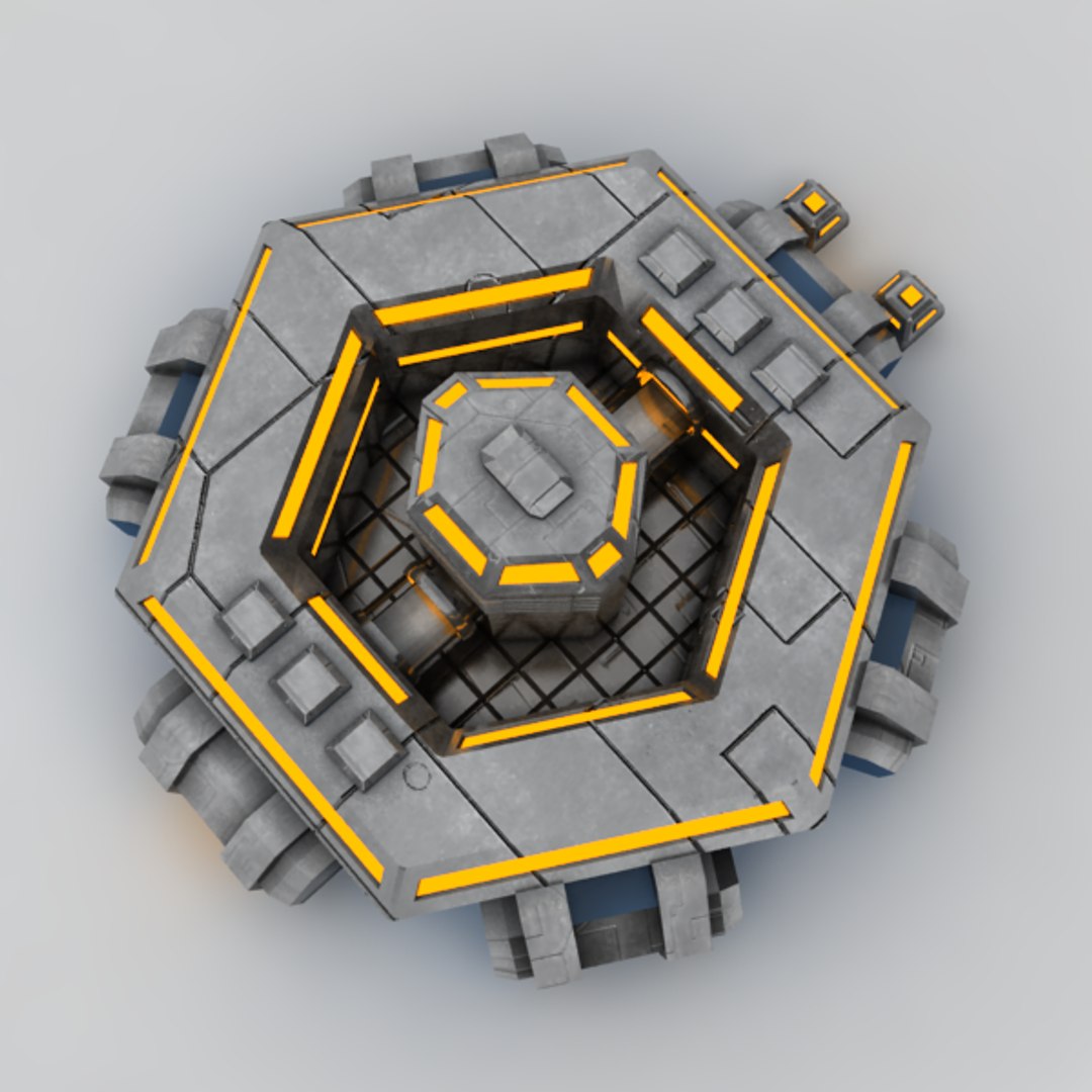 3d Model Command Center Sci-fi Building