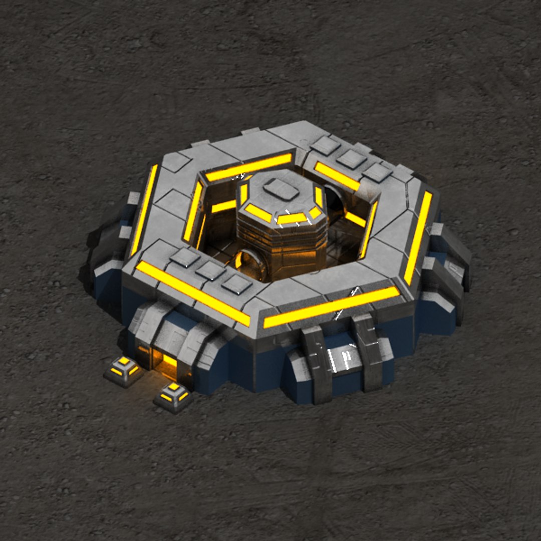 3d Model Command Center Sci-fi Building