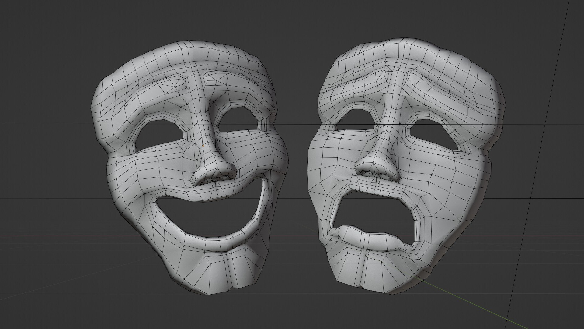 Sock And Buskin Theatre Masks 3D Model - TurboSquid 2084271
