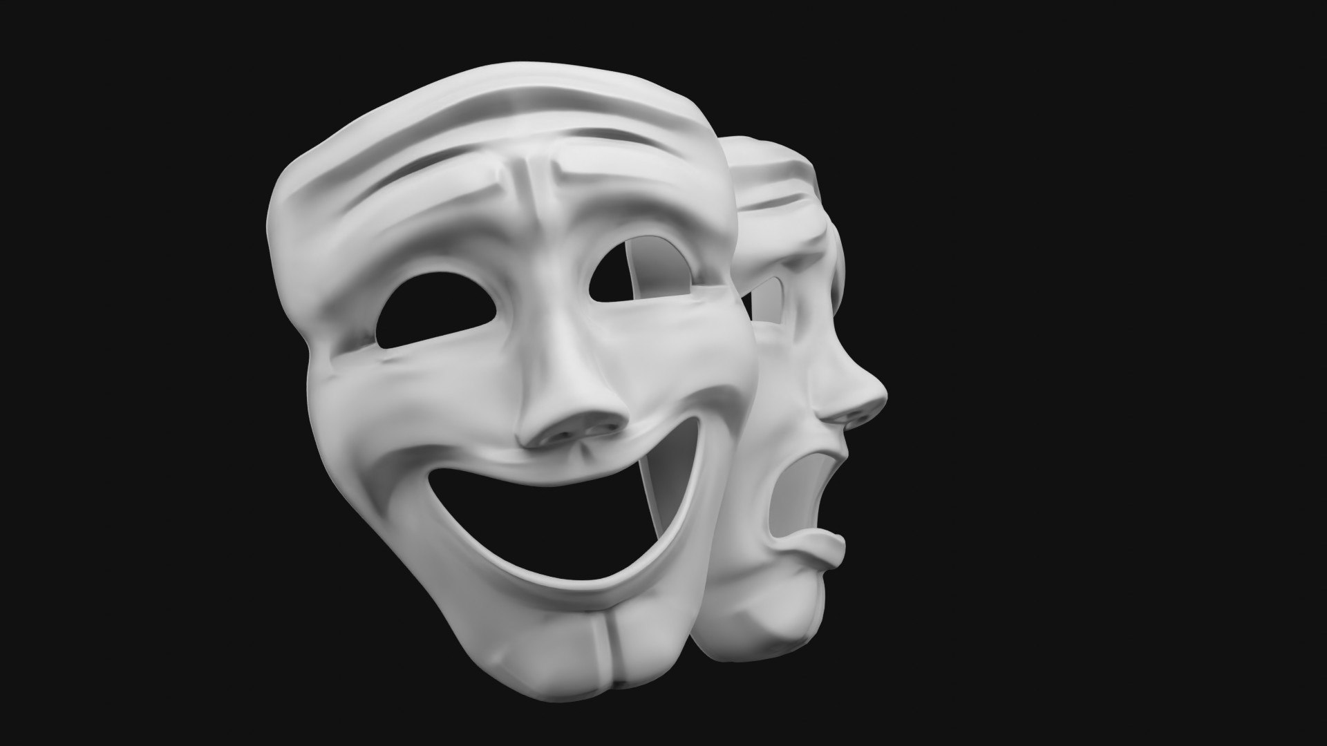 Sock And Buskin Theatre Masks 3D Model - TurboSquid 2084271