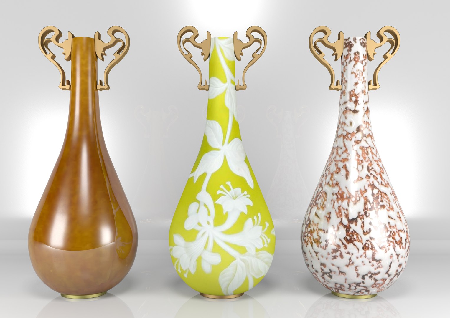 3d vases set