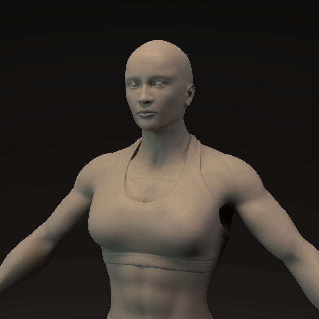 Muscular Woman Basemesh 3D Model - TurboSquid 2275716
