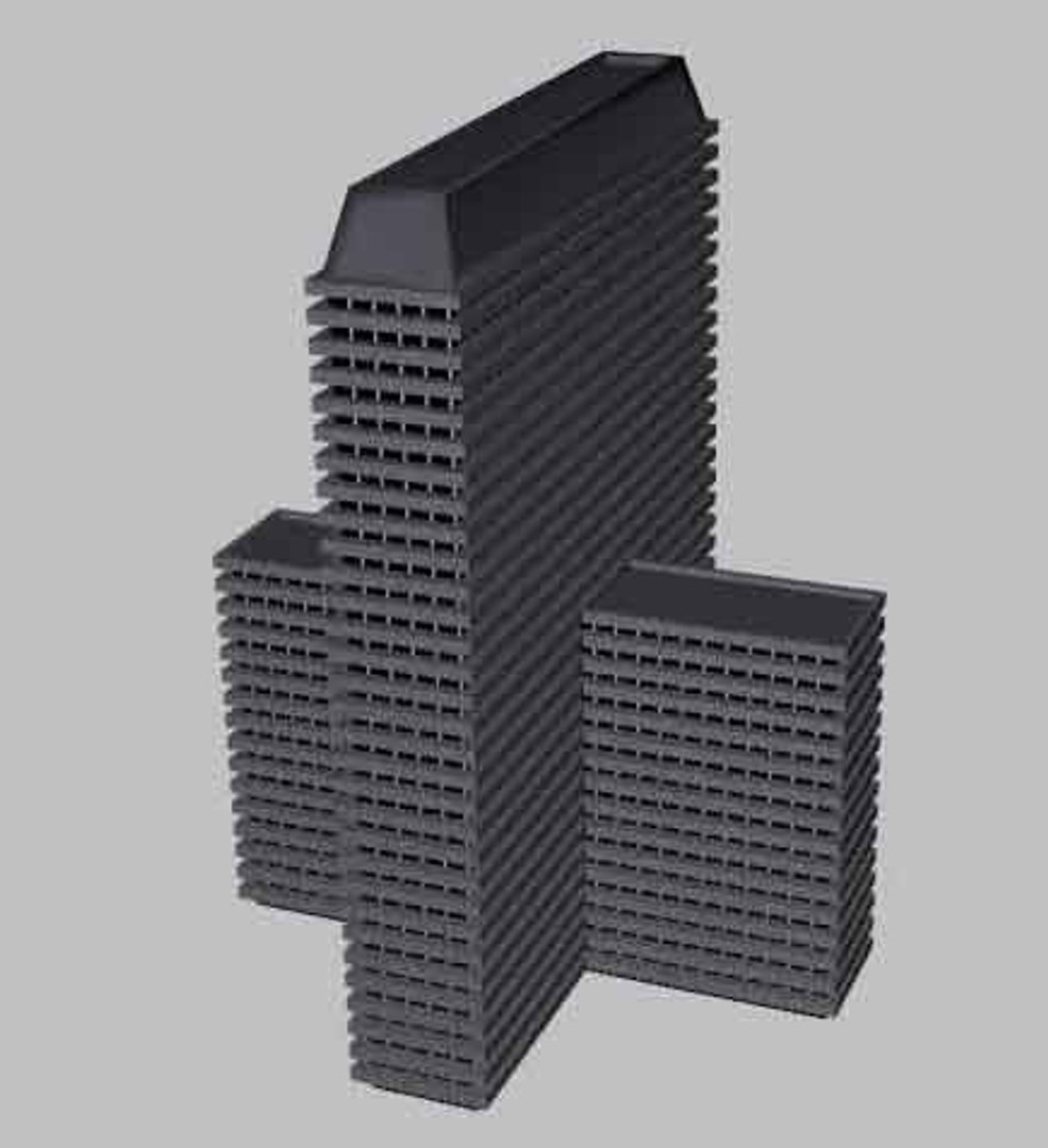 40 buildings skyscrapers 3d model