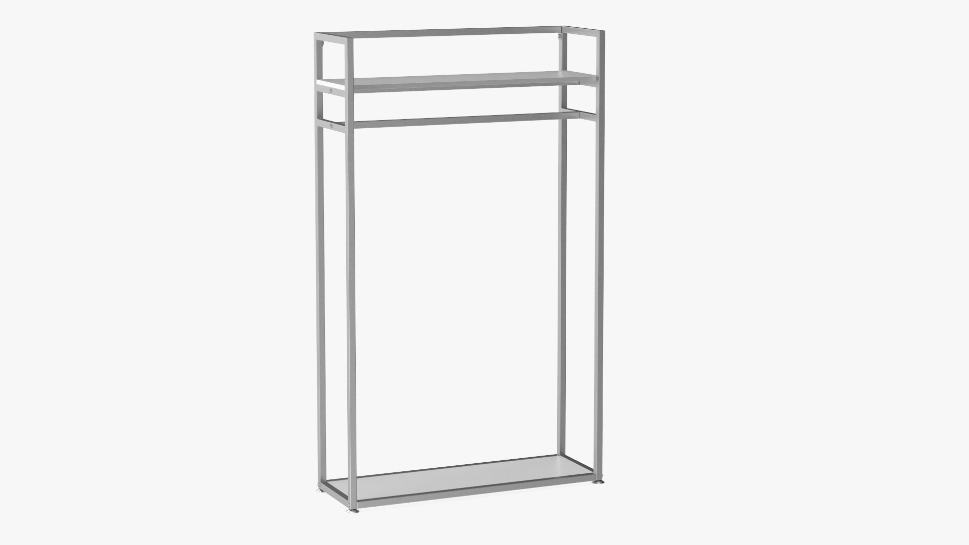 3D Silver Cloth Rack With Shelf - TurboSquid 2247286