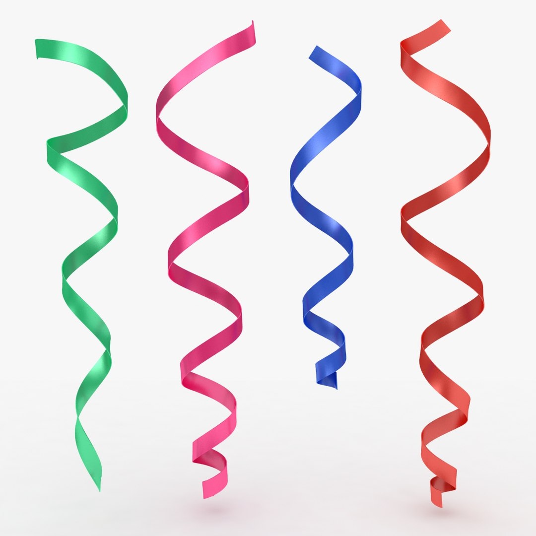3D Model Realistic Curling Ribbon - TurboSquid 1213357