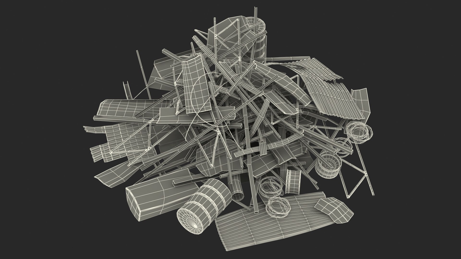 3D industrial debris - TurboSquid 1595702