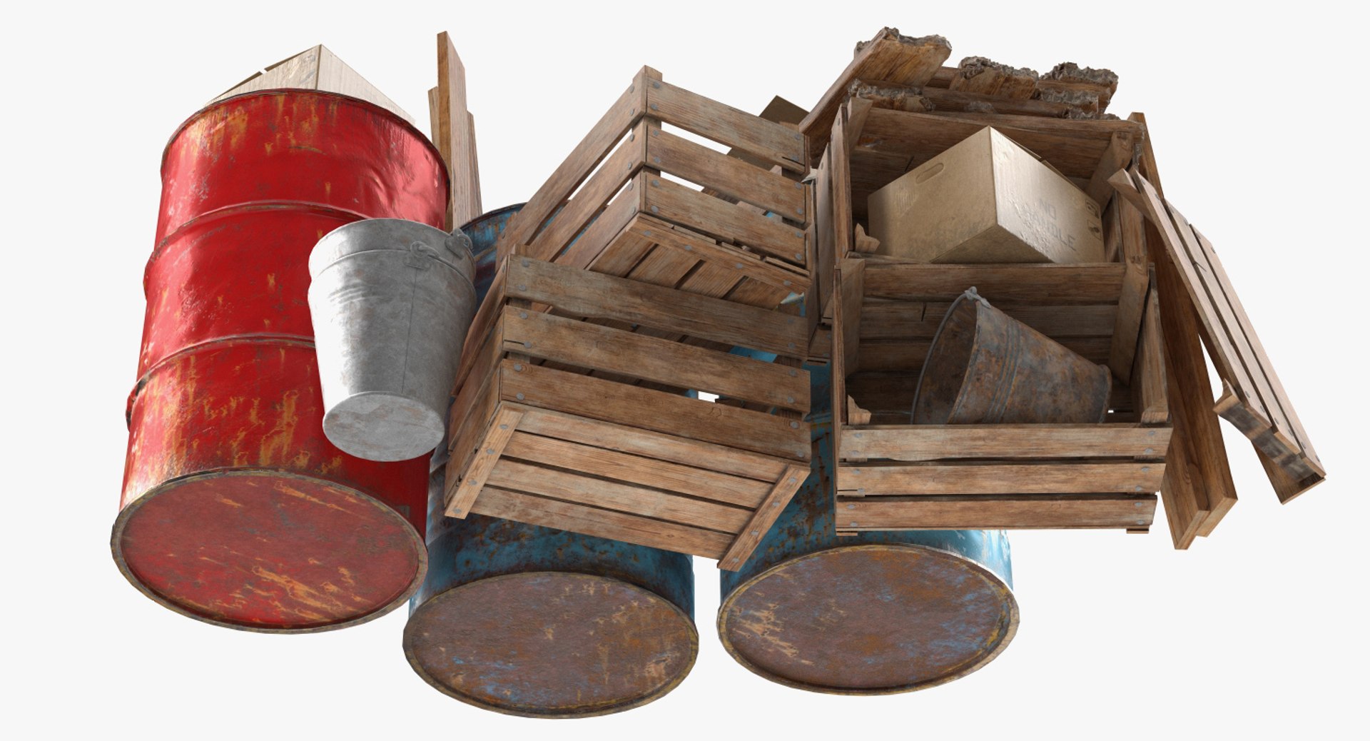 3D industrial debris - TurboSquid 1595702