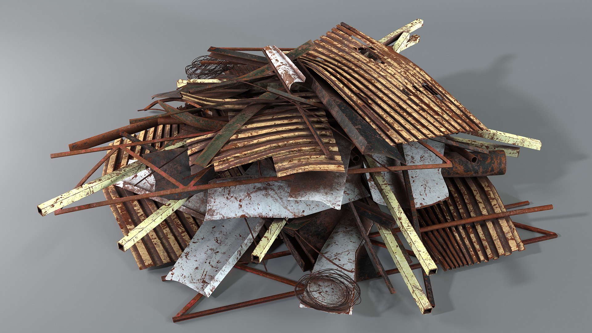 3D industrial debris - TurboSquid 1595702