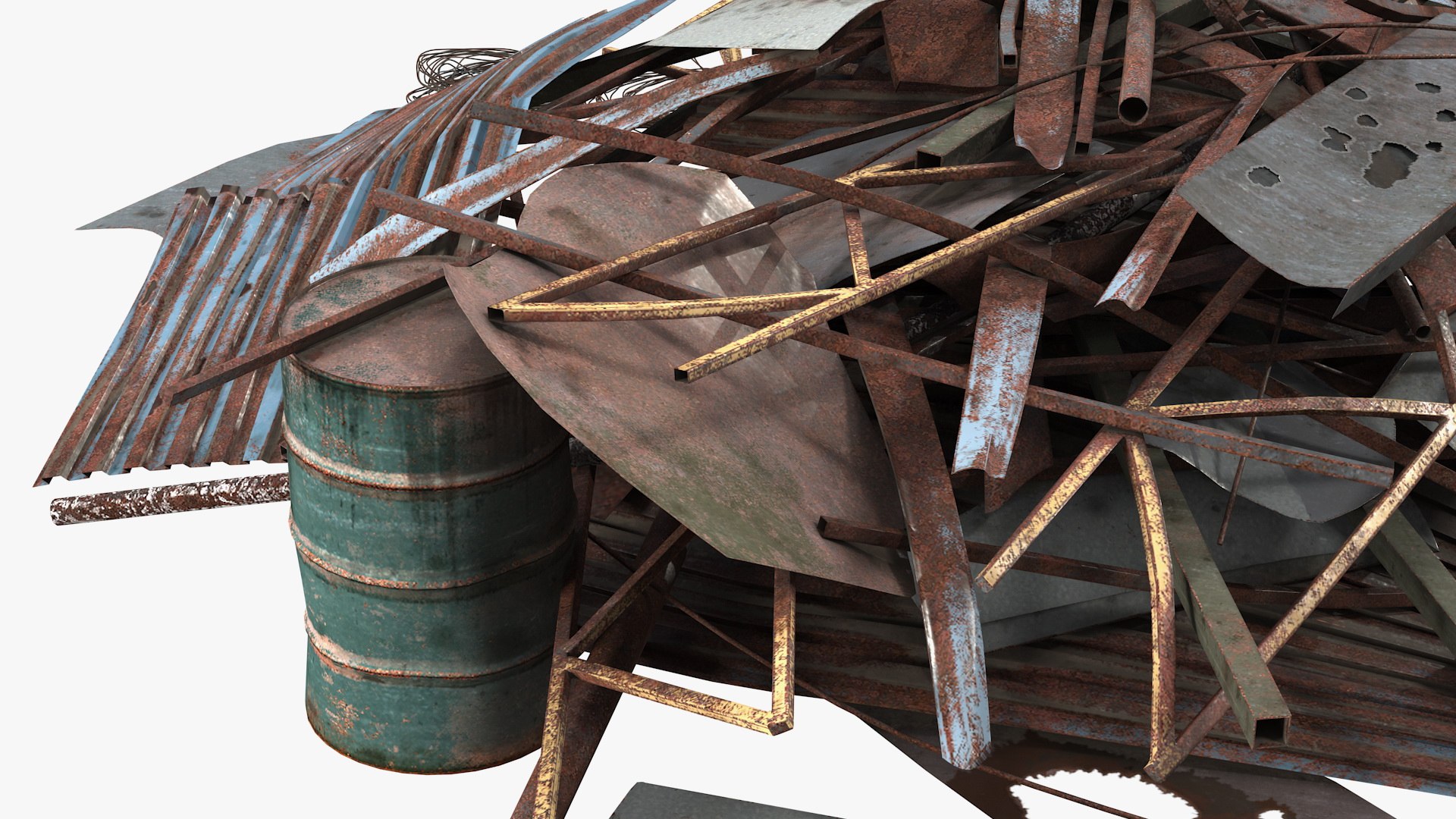 3D industrial debris - TurboSquid 1595702