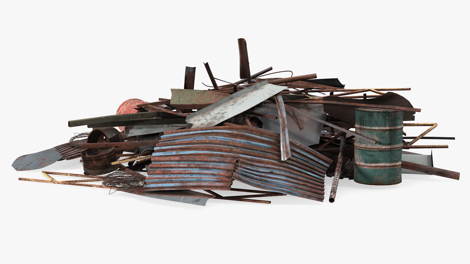 3D industrial debris - TurboSquid 1595702