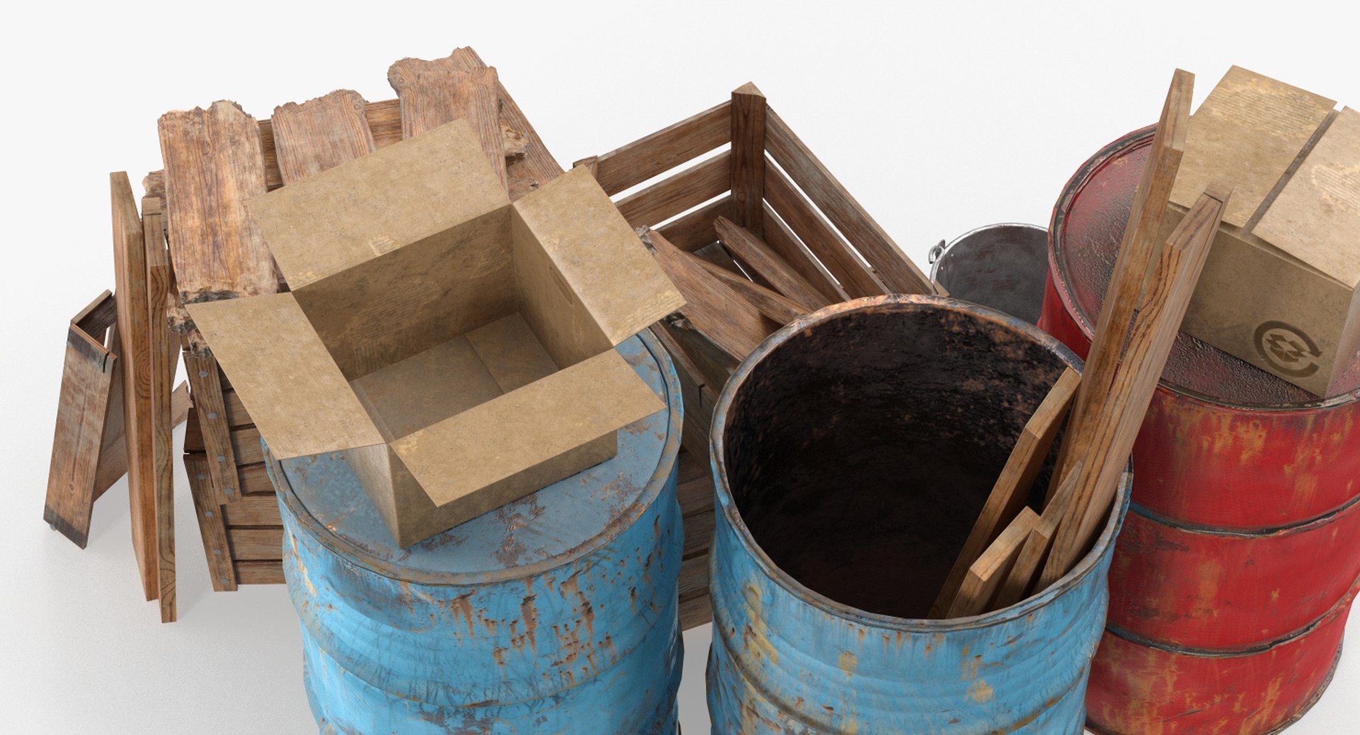 3D industrial debris - TurboSquid 1595702