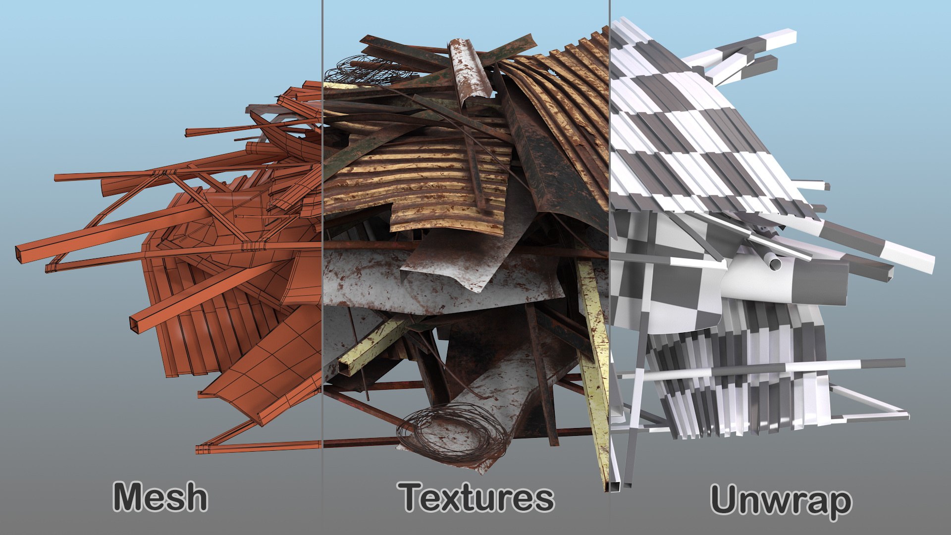3D industrial debris - TurboSquid 1595702