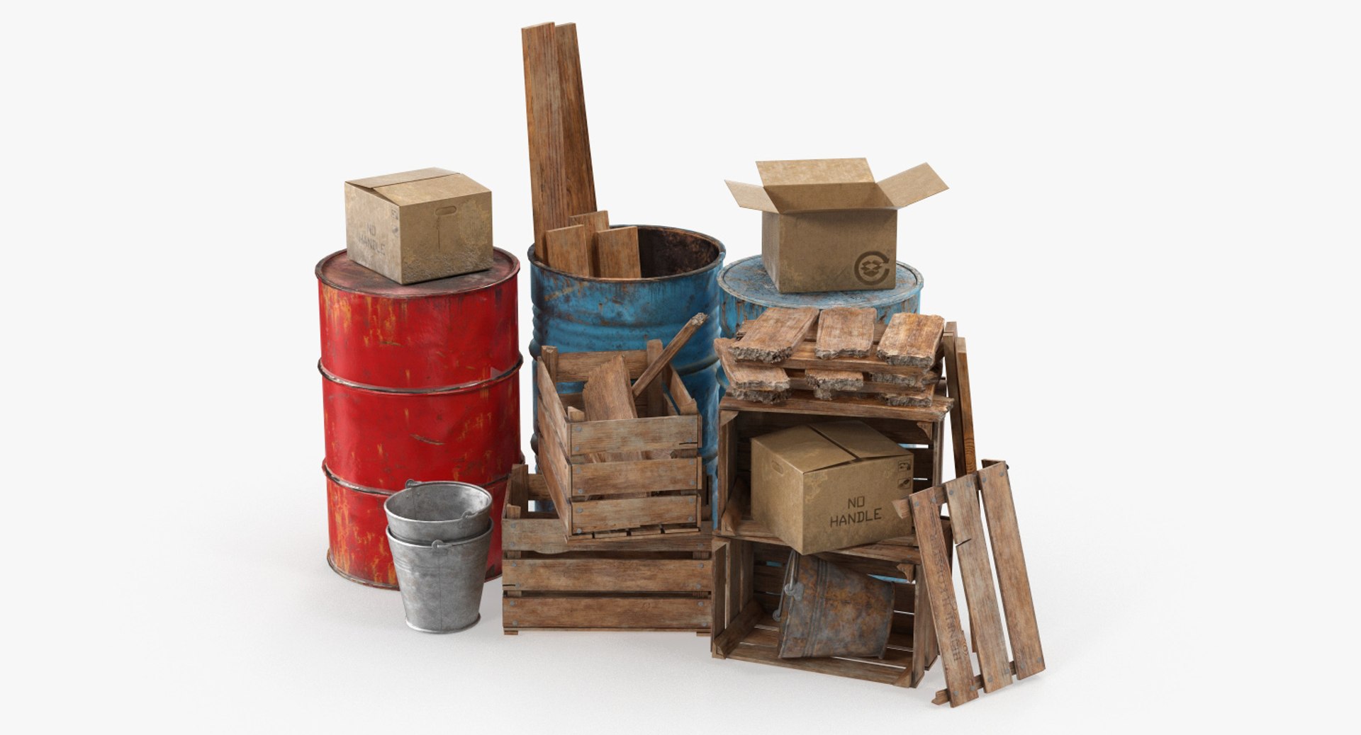 3D industrial debris - TurboSquid 1595702