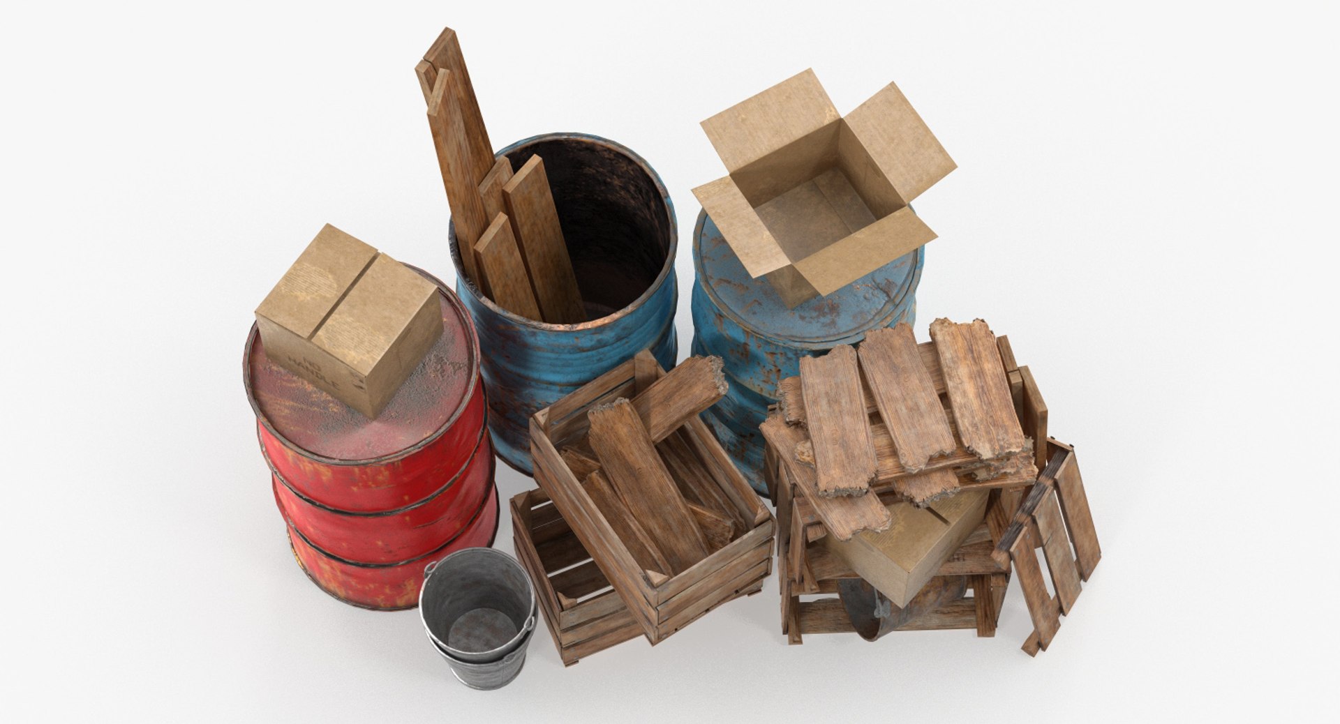 3D industrial debris - TurboSquid 1595702